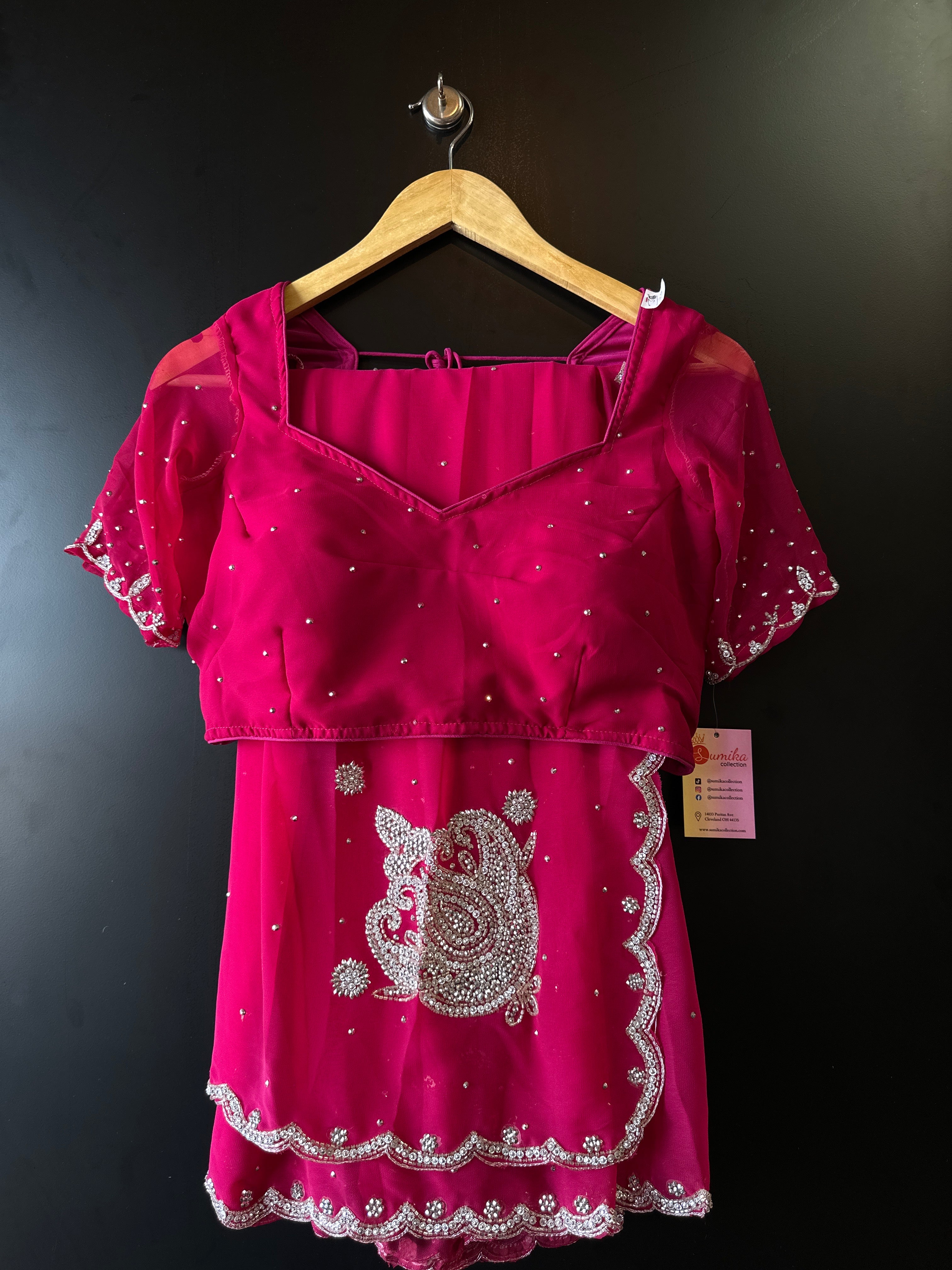 Hot Pink Ready to Wear Saree set | Nepali Store in Akron Ohio